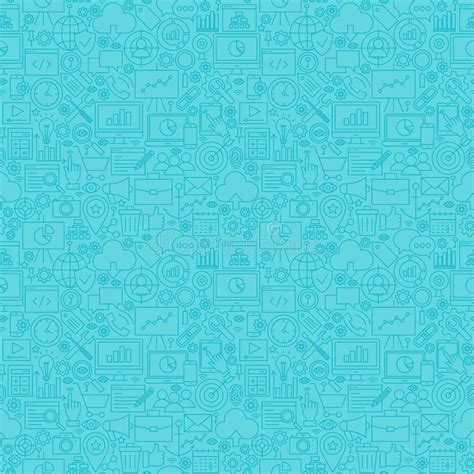 Mint Line Seo Seamless Pattern Editorial Image Illustration Of Analytics Online 81856165