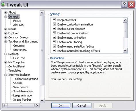 Encoretec Tweak UI For Windows XP Download Windows Tweaker For Free