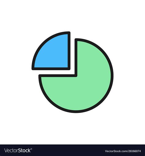 Pie Chart With Segment Flat Color Icon Royalty Free Vector