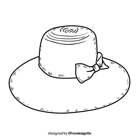 Women Sun Hat Black And White Clipart Free Download