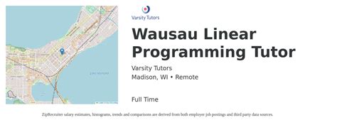 Varsity Tutors Wausau Linear Programming Tutor Job Madison