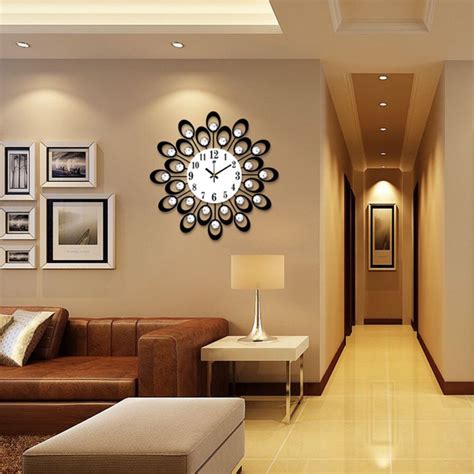 Большие декоративные 3d железные художественные настенные часы без тикания современные