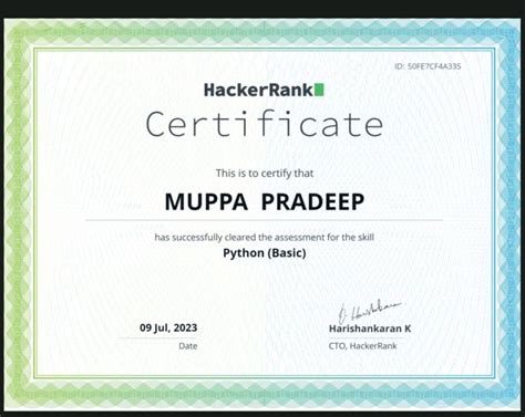 Pradeep Muppa On Linkedin Hackerrank Certification Pythonprogramming Pythoncourse
