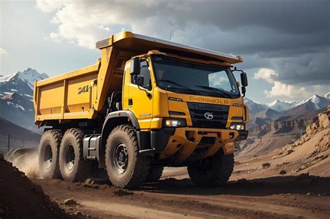 Premium AI Image | Excavator loading dumper truck