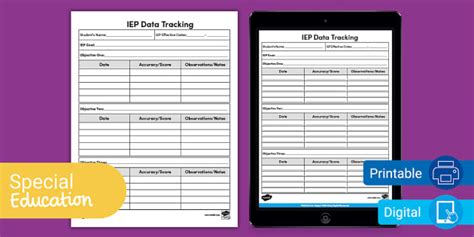 Iep Data Tracking Sheet For Special Education Teacher Made