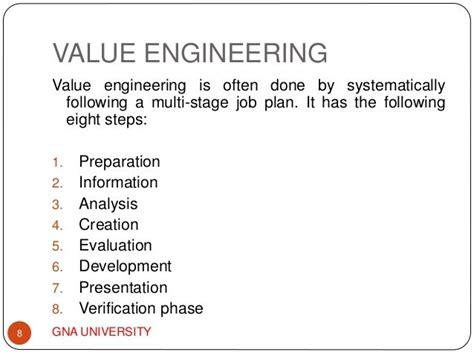 Value Engineering Analysis Ppt