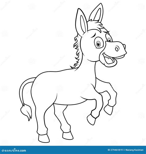 Donkey Line Art Donkey Vector Donkey Illustration Donkey Drawing