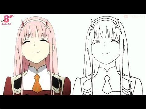 How To Draw Zero Two Very Easy Step By Step Darling In The Franxx Easy Drawings Drawing