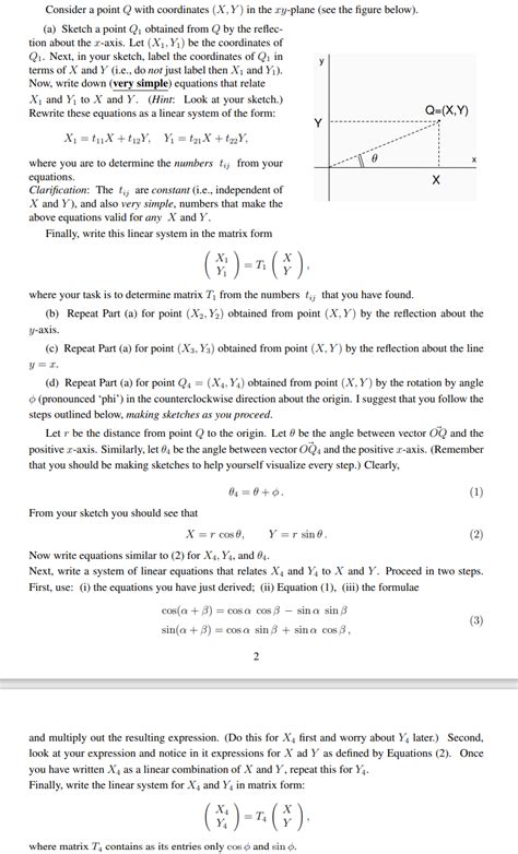 Solved Consider A Point Q With Coordinates X Y In The Chegg