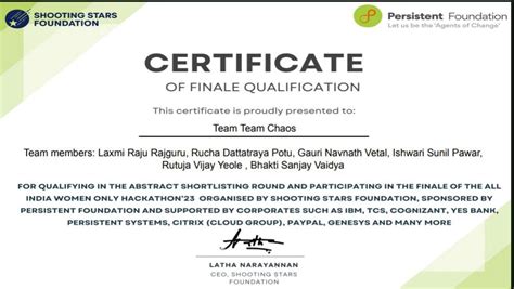 Bhakti Vaidya On Linkedin Womenintech Hackathon23 Shootingstarsfoundation Persistentfoundation…