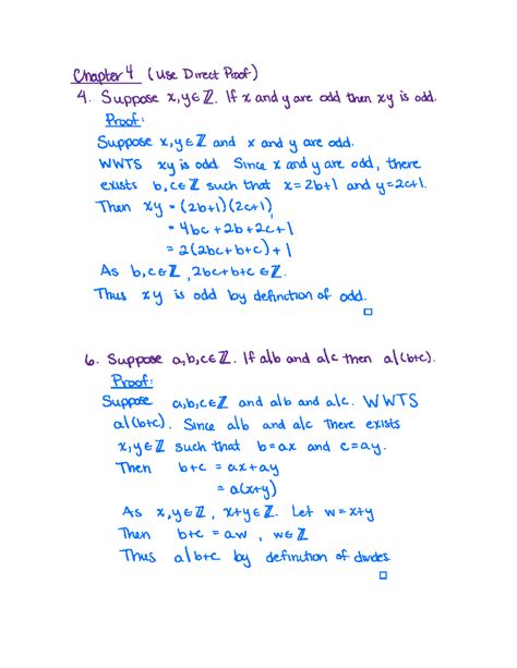 Homework 4 Solutions Chapter Questions And Answers Chapter 4 Use Direct Proof 4 Suppose X