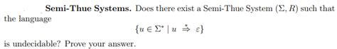 Solved Semi Thue Systems Does There Exist A Semi Thue