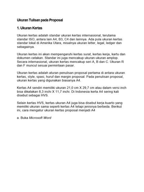 Ukuran Tulisan Pada Proposal Pdf