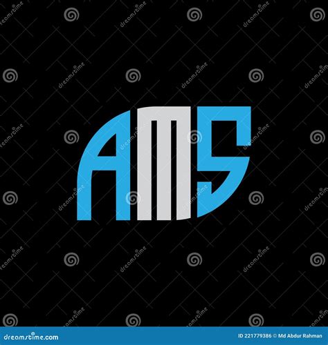 Ams Letter Logo Design On Black Background Ama Creative Initials Letter Logo Concept Stock
