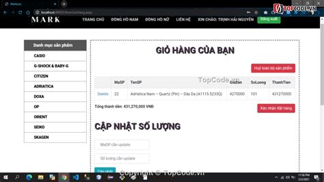 Source code website bán đồng hồ ASP NET C Webform full nghiệp vụ SQL Database