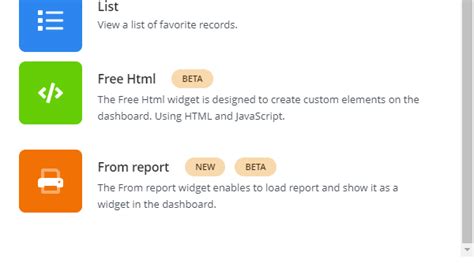 Widget From Report Tabidoo Help Center