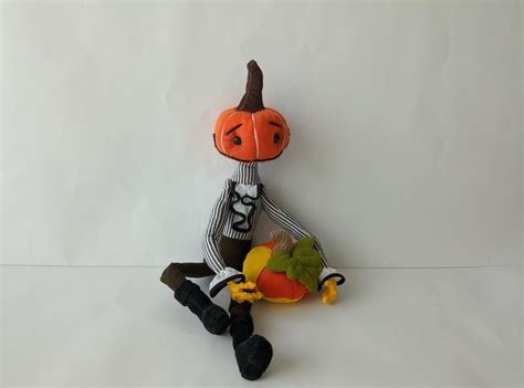 Інтерєрна іграшка осінній сувенір джек хранитель гарбуза та гарбуз голниця — ціна 270 грн у