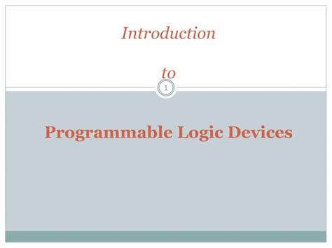Programmable Logic Devices Pptx