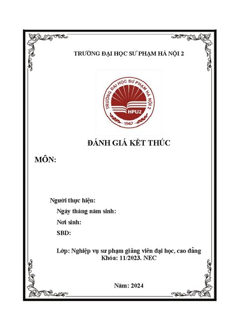 Mẫu bìa tiểu luận thương mại điện tử TRƯỜNG ĐẠI HỌC SƯ PHẠM HÀ NỘI ĐÁNH GIÁ KẾT THÚC MÔN
