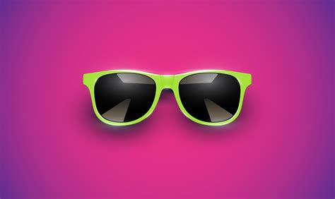 Realistic Vector Sunglasses On A Colorful Background Vector