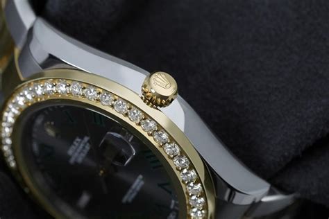 Rolex Datejust 2 Two Tone Oyster Watch With Wimbledon Grey And Green