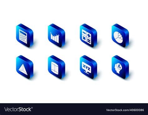 Set Graph Schedule Chart Diagram Calculator Vector Image
