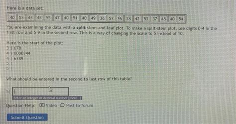 Solved You Are Examining The Data With A Split Stem And Leaf