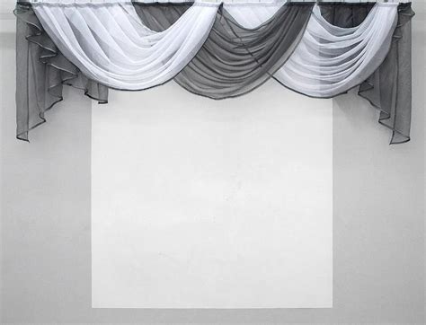 Ламбрекен з шифону на карниз 2 м колір сірий з білим — цена 1080 грн в каталоге Шторы Купить