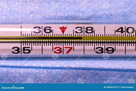 Medical Mercury Thermometer Showing High Temperature Stock Image