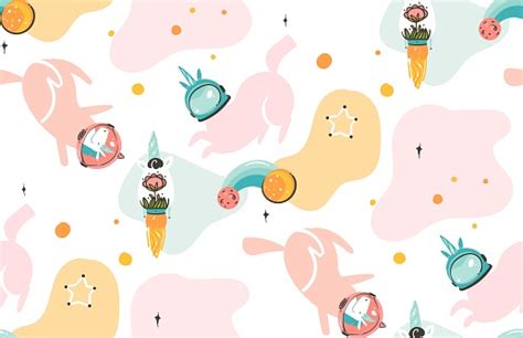 손으로 그린된 벡터 추상적인 그래픽 창작 만화 일러스트 원활한 패턴 우주인 헬멧 혜성 백색 추상적인 배경에 고립 된 우주에 있는