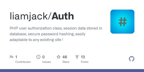 Github Liamjackauth Php User Authorization Class Session Data