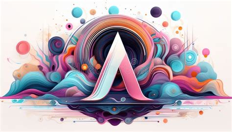 Abstract Digital Art With Colorful Waves Circles And Shapes Combining To Form An Artistic