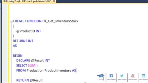 Sql Server How To Create Scalar Function 2 Tr Youtube