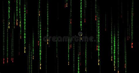 Binary Code On A Black Background Green Numbers Move On The Screen