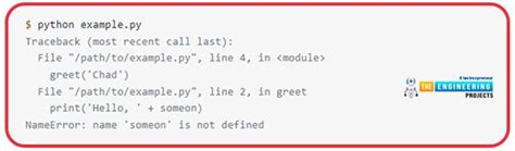 Python Traceback The Engineering Projects