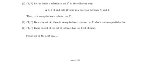 Solved T F Let Us Define A Relation On In The Chegg Com