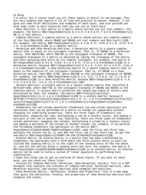 answer pdf matrix mathematics mathematical physics