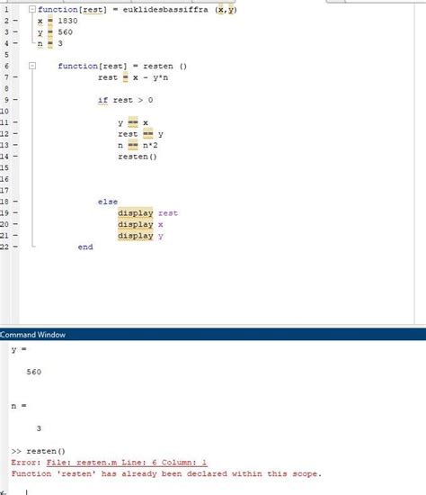 En Funktion I En If Loop Inuti En Funktion Programmeringmatlab
