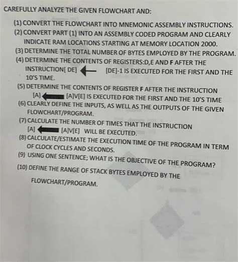 Carefully Analyze The Given Flowchart And 1