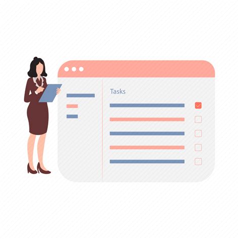Female Working Tasks List Business Icon Download On Iconfinder