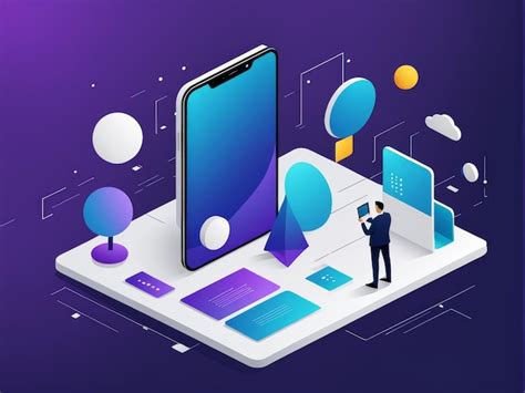 Isometric 3d Isometric Illustration Of People Business Technology