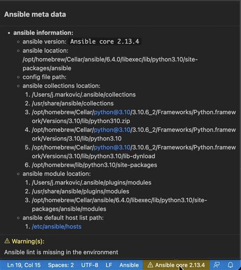 ansible meta data warns ansible lint missing · issue 607 · ansible