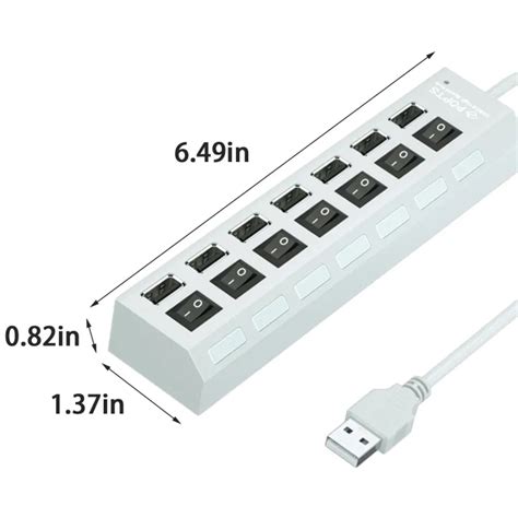 Usb 2 0 Hub Multi Usb Splitter Ports Hub Use Power Adapter4 7 Port Multiple Expander Hub With