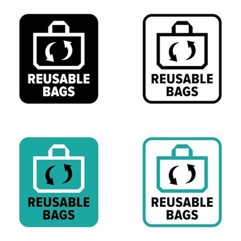 Premium Vector Shopping Tote Multiple Reusable Bags Information Sign