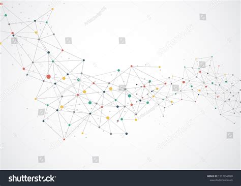 Abstract Connecting Dots Lines Connection Science Stock Vector Royalty