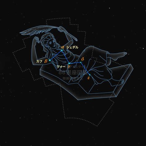 カシオペヤ座カラー星図やさしい88星座図鑑