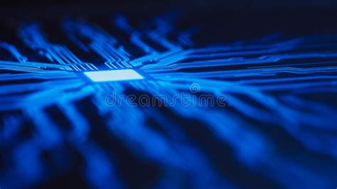 Digitalization Concept Computer Screen Activates And Shows Futuristic