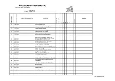 11 Contractor Submittal Template Excel Files Download Free Collection Files