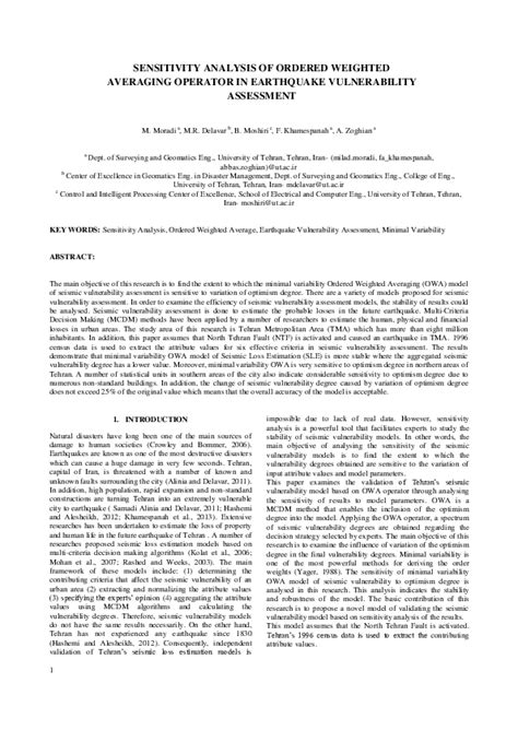 Sensitivity Analysis Of Ordered Weighted Averaging Operator In
