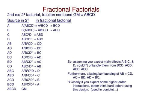 Ppt Figure 7 Fractional Factorials Powerpoint Presentation Free
